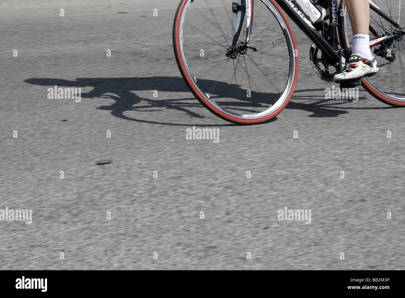 professional bike rider in road street race in city town Stock Photo ...