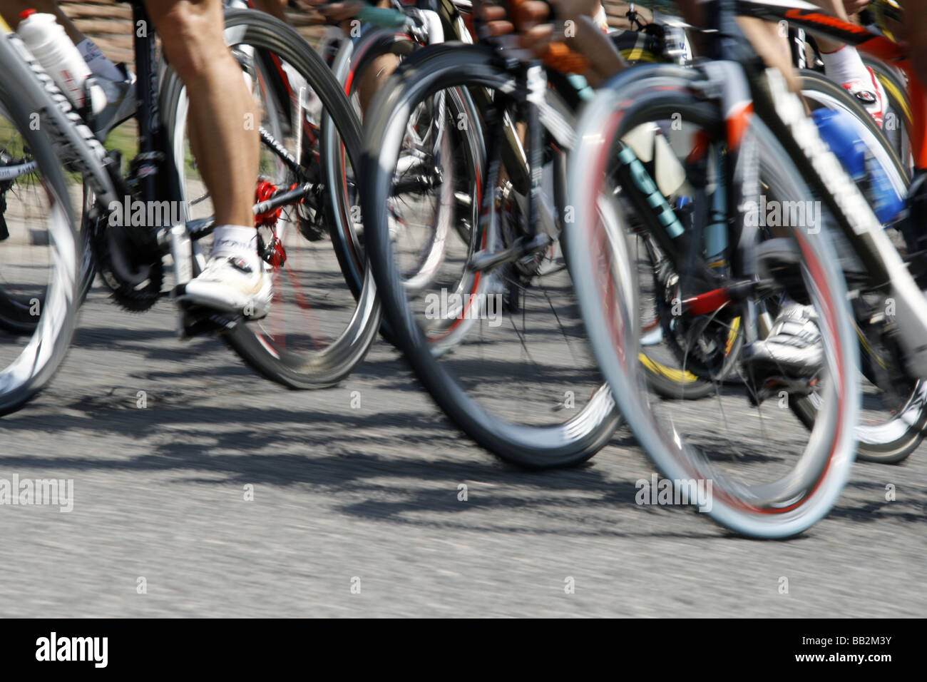 professional bike riders in road street race in city town Stock Photo ...
