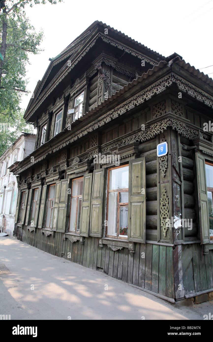 Russia. Irkutsk . Baikal Region. Old wood house Stock Photo - Alamy