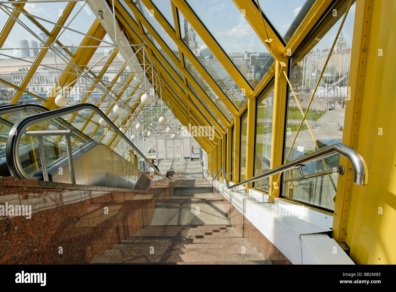 Upstairs and rails Stock Photo - Alamy