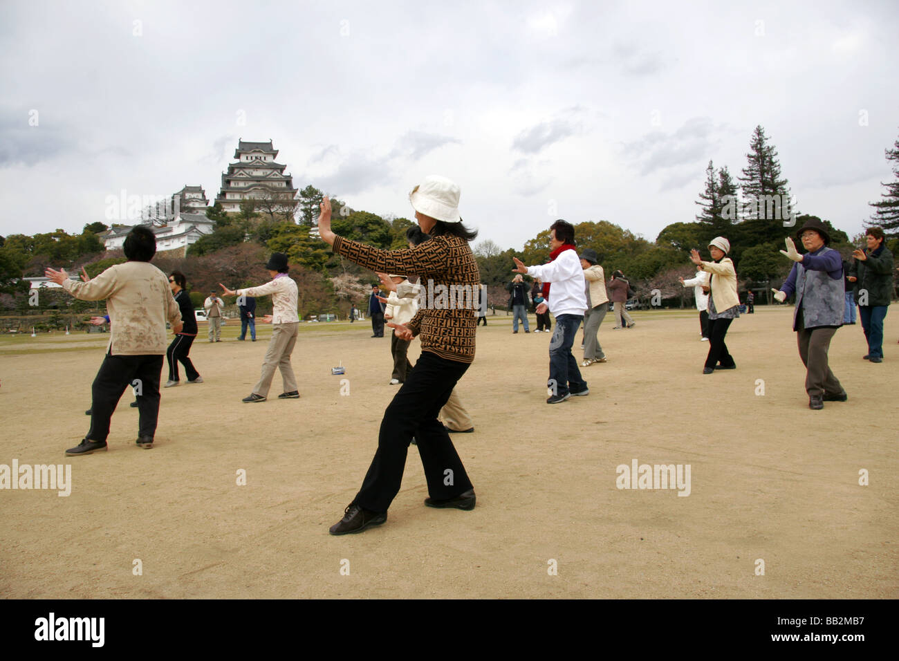 Woman practicing Tai Chi in Himeji Japan Stock Photo - Alamy