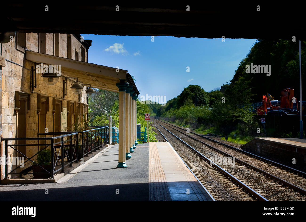 Corbridge railway station Veranda entrance to The Valley Indian ...