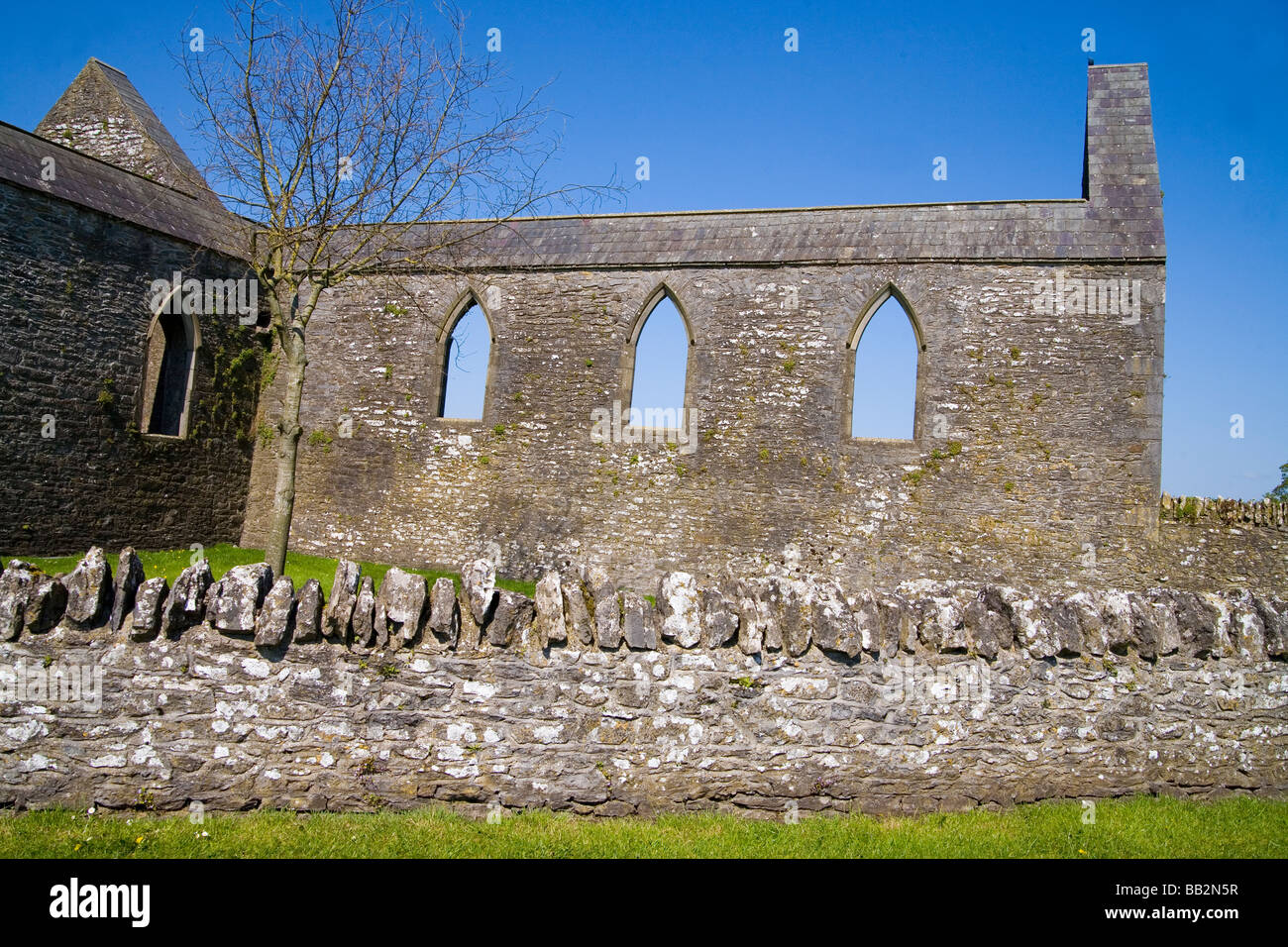Old stone church wall and in Western Ireland Stock Photo - Alamy