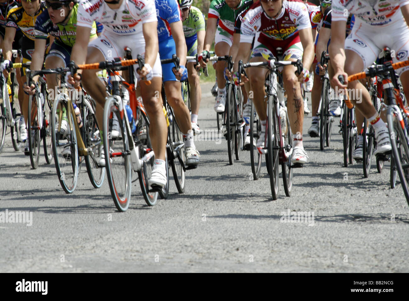 professional bike riders in road street race in city town Stock Photo ...