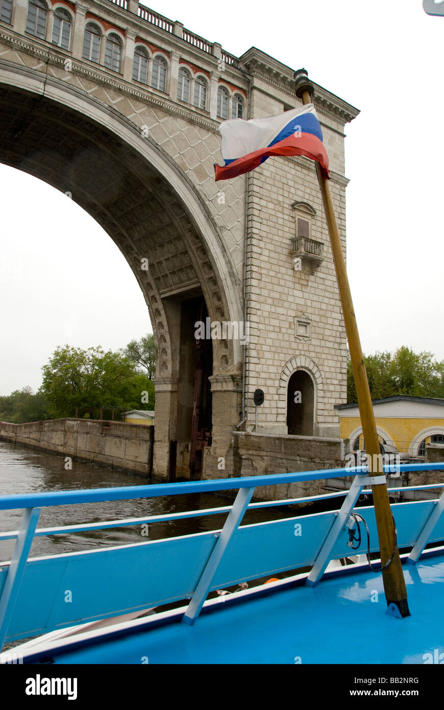 Russia, The Volga River views between Moscow & Uglich. The Moscow Canal ...