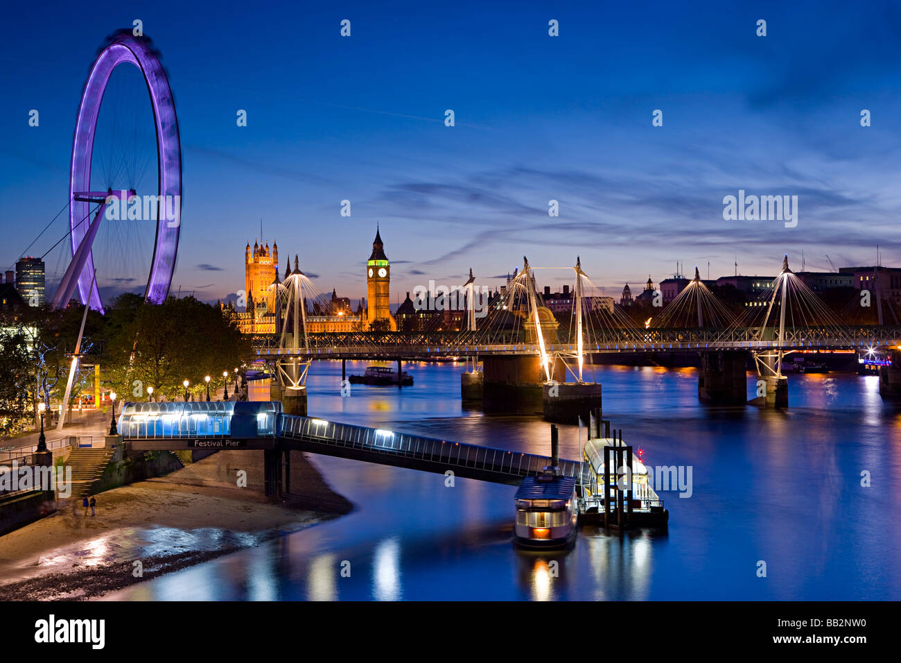 London Eye Skyline At Night