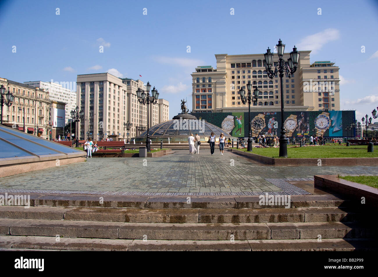 Russia, Moscow, Maneznaya Square just outside Red Square. Popular ...