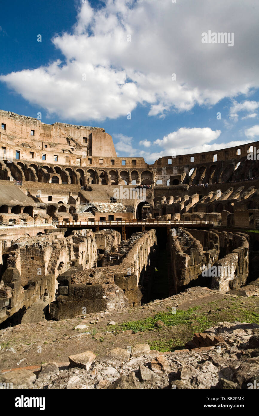 Interior view of arena inside the Colosseum; Rome, Italy Stock Photo ...