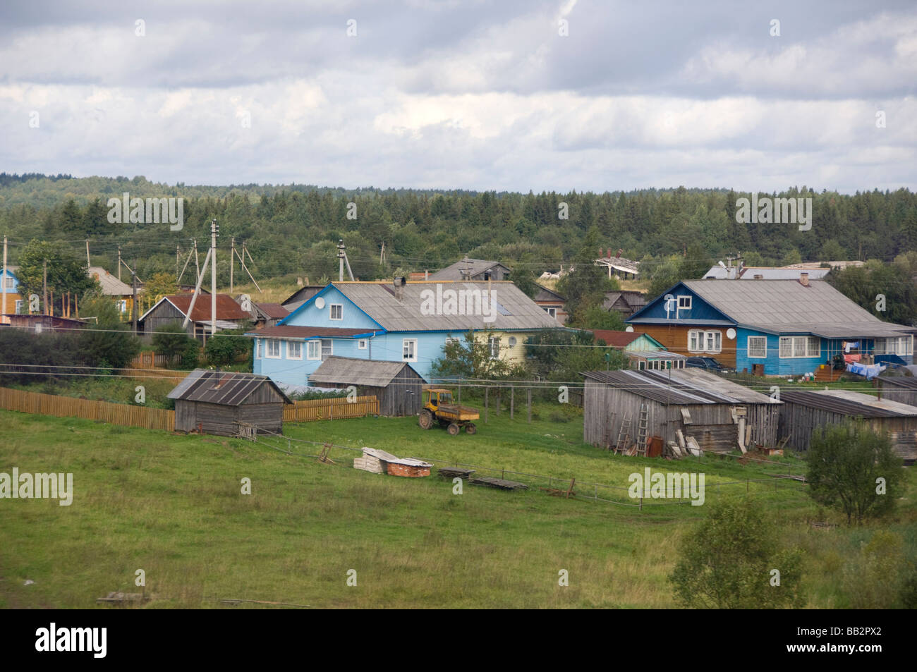 Russia, Volga-Baltic Waterway, Goritzy. Typical countryside view. (RF ...