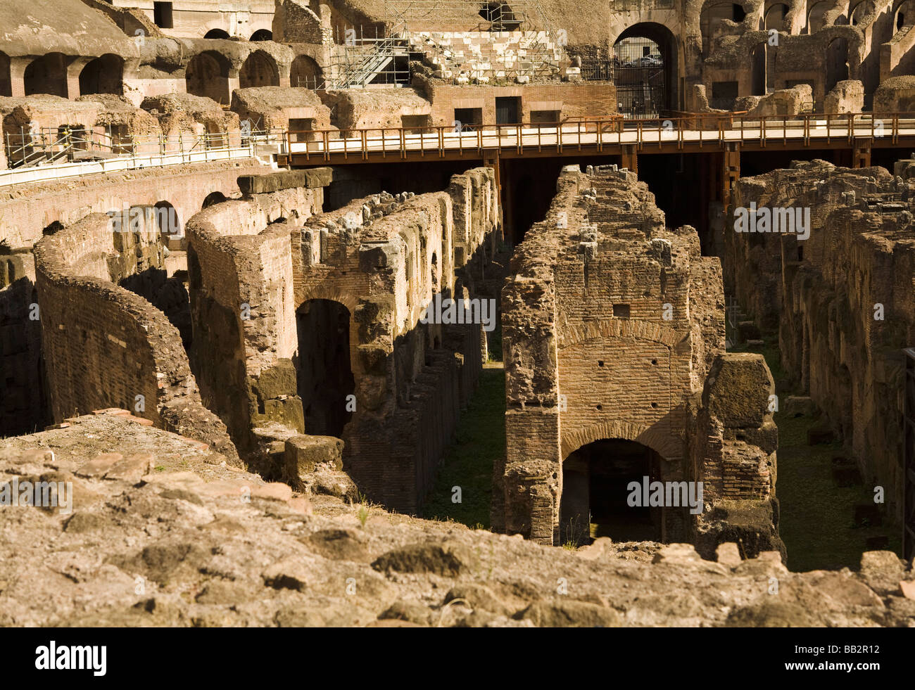 Interior view of arena inside the Colosseum; Rome, Italy Stock Photo ...