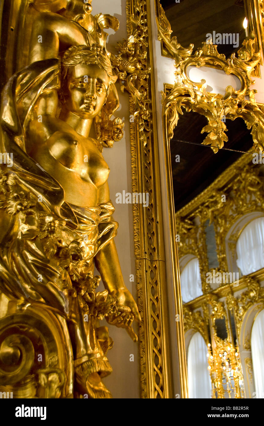 Russia, St. Petersburg, Catherine's Palace , interior. Detail of ornate ...