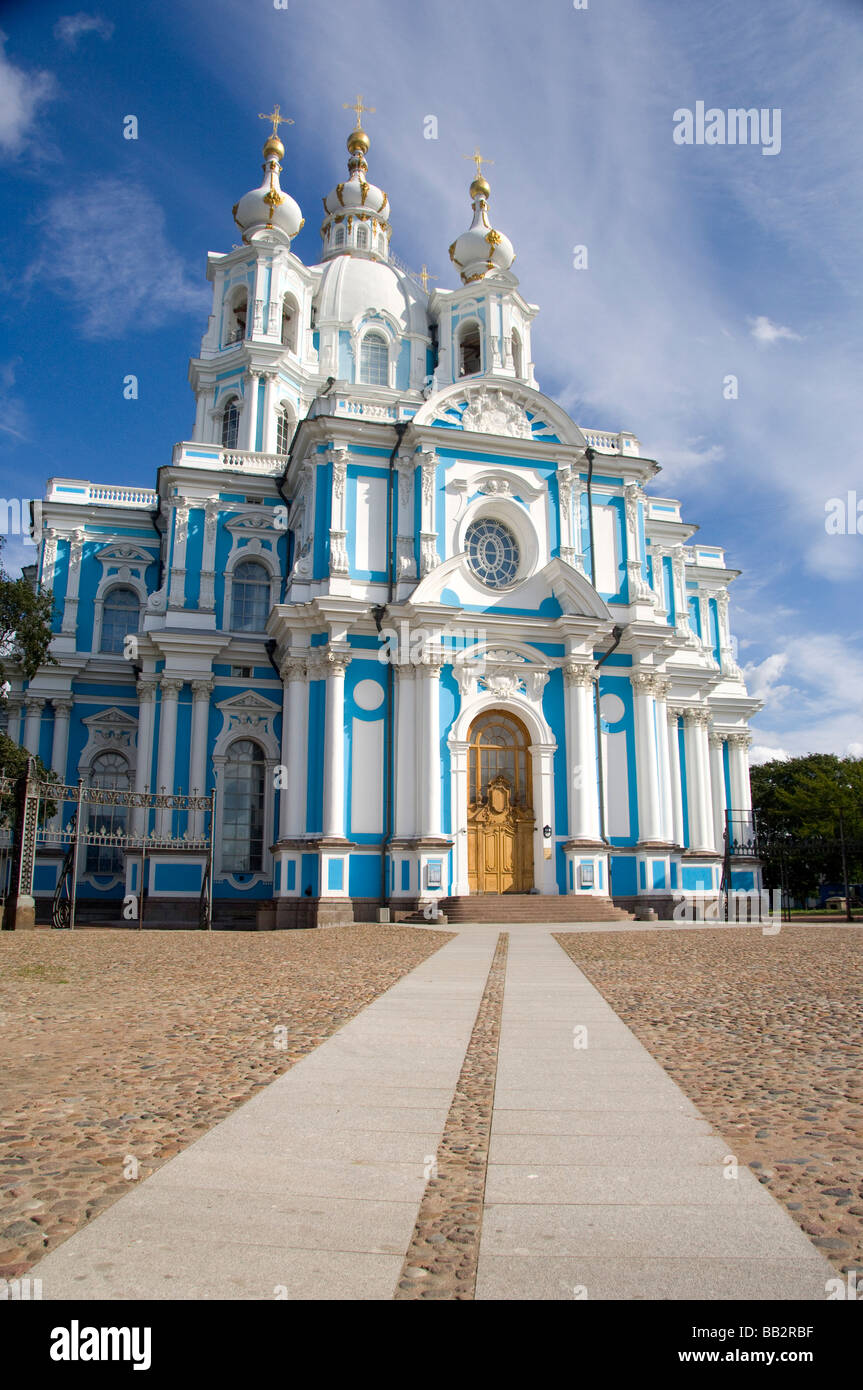 Russia, St. Petersburg, Nevsky Prospect, Smolny Convent. (RF Stock ...