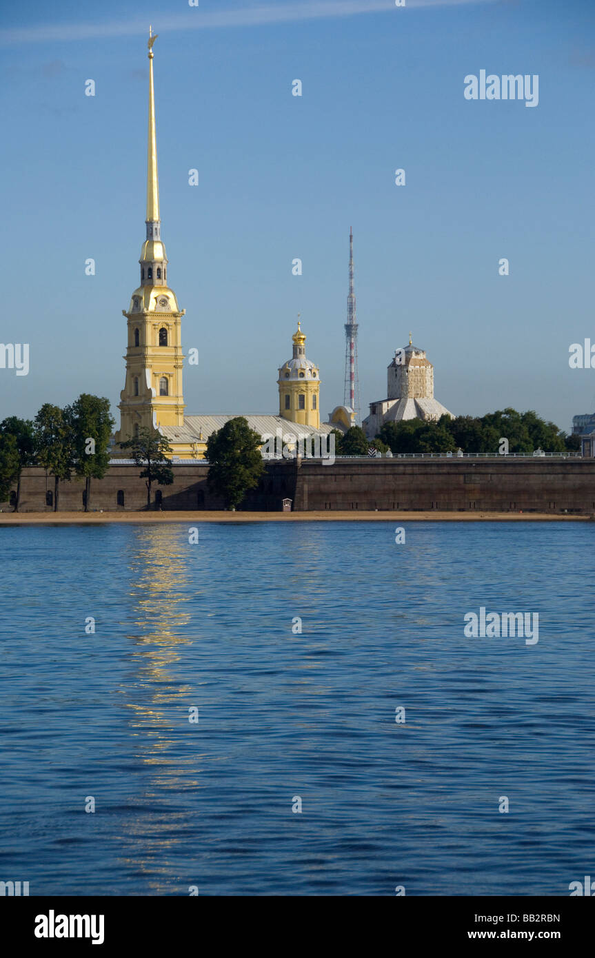 Russia, St. Petersburg, Hare Island, Peter and Paul Fortress, Bell Tower. SS Peter & Paul ...