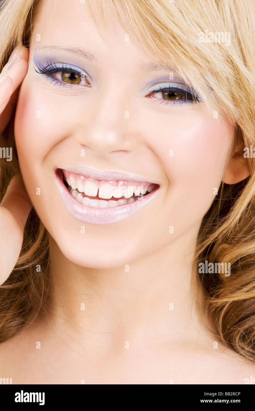 bright closeup picture of lovely girl face Stock Photo - Alamy