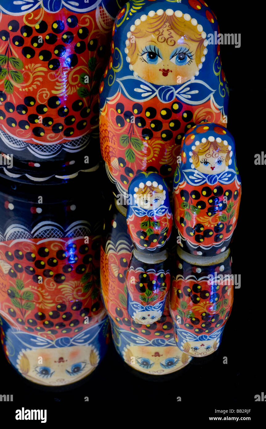 Russia, Russian handicrafts. Traditional painted matryoshka dolls ...