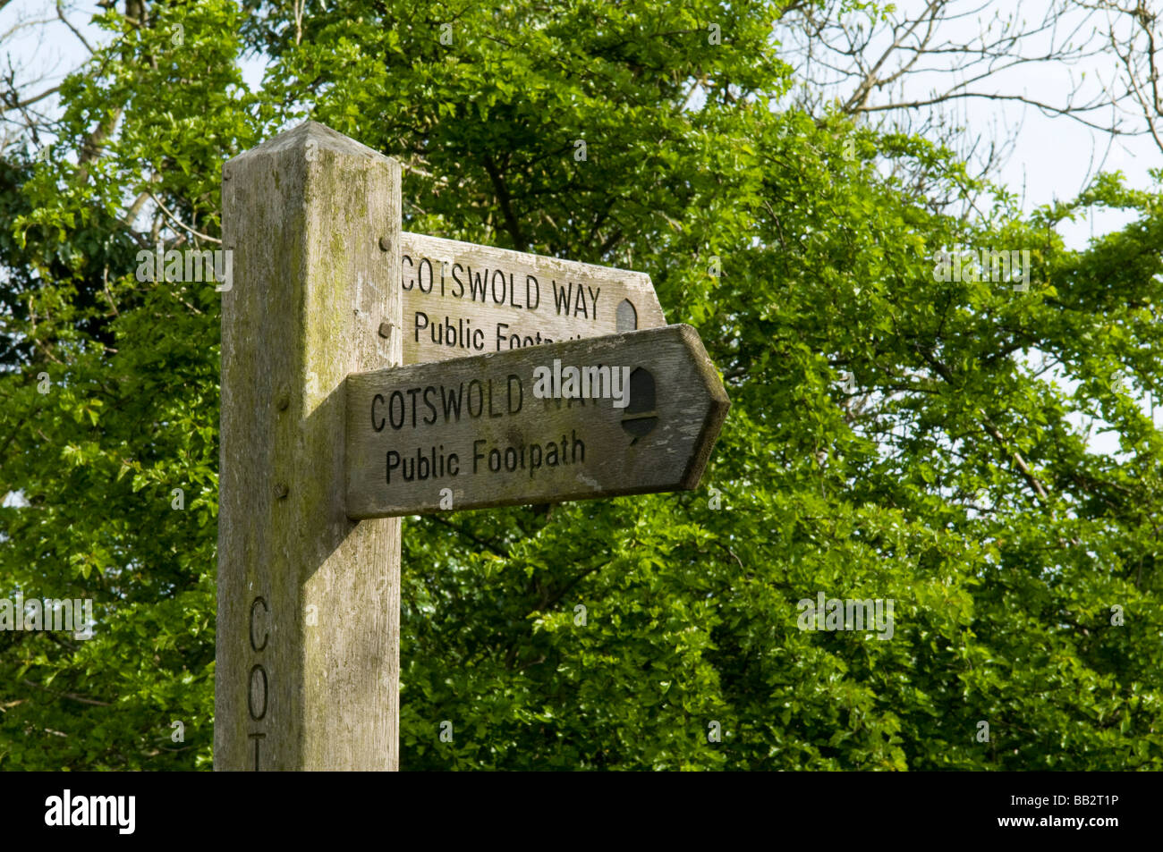 Cotswold Way Public Footpath Signpost Stock Photo - Alamy