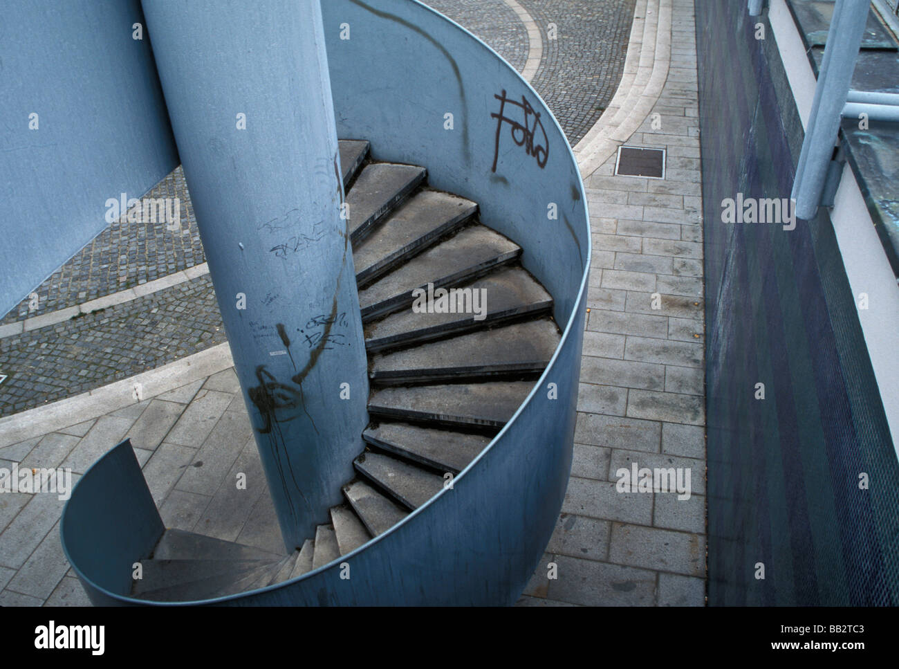 Staircase of the TV Tower which dates from the Soviet controlled 1970s ...