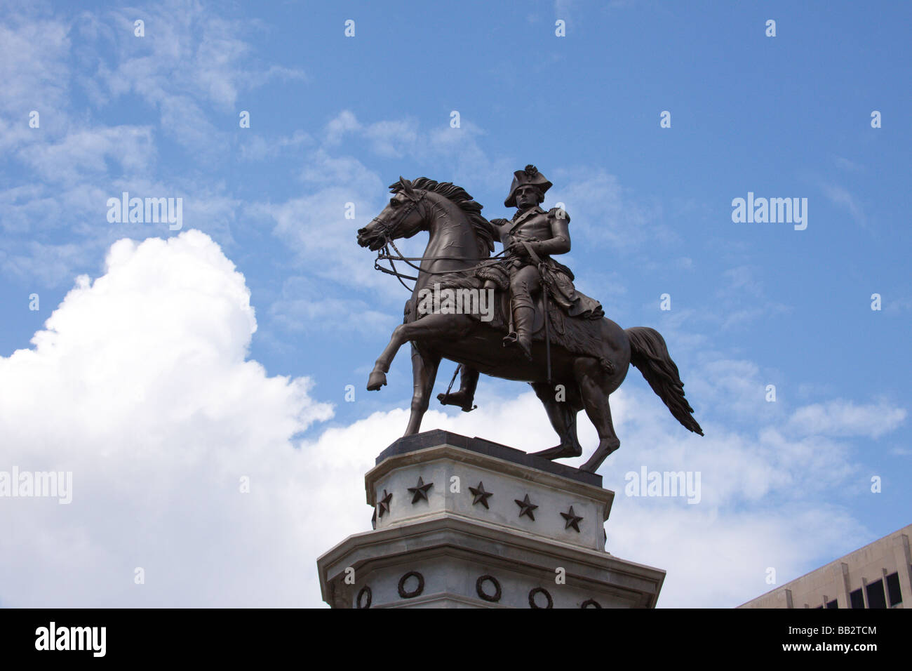 Equestrian statue of George Washington on the state capitol grounds ...