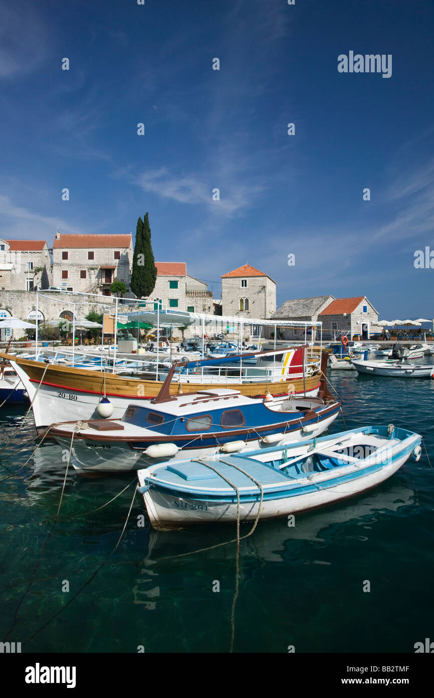 Croatia, Central Dalmatia, Brac Island, Bol. Bol Town Harbor Stock ...