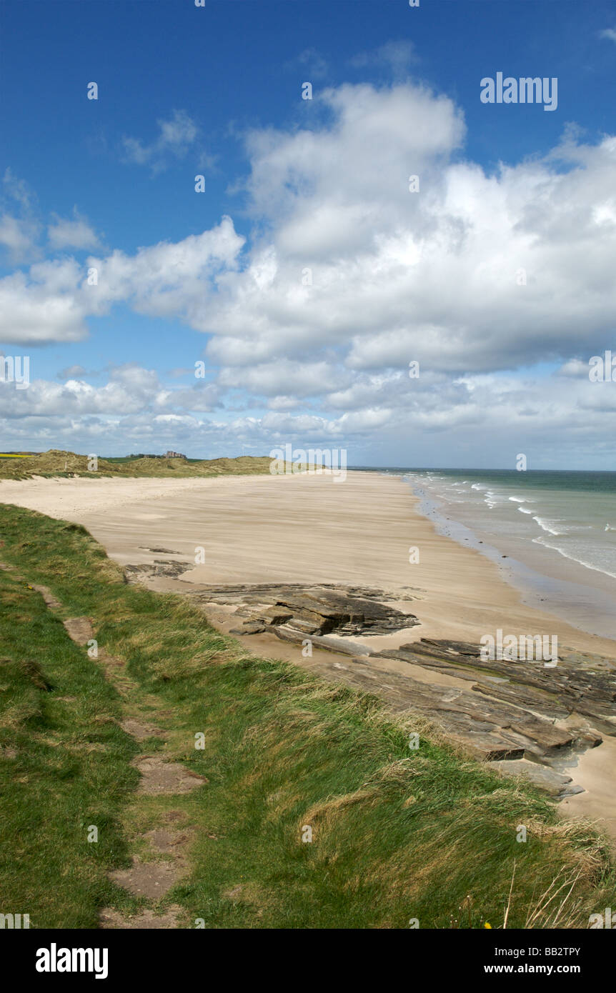 Bamburgh beach shore sea coast coastal rocks hi-res stock photography ...