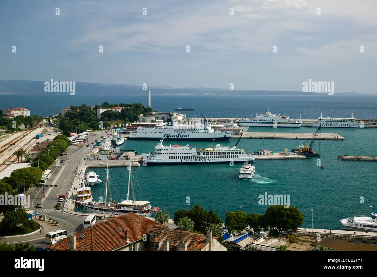 Croatia, Central Dalmatia, SPLIT. Island Ferries / SPLIT harbor Stock ...