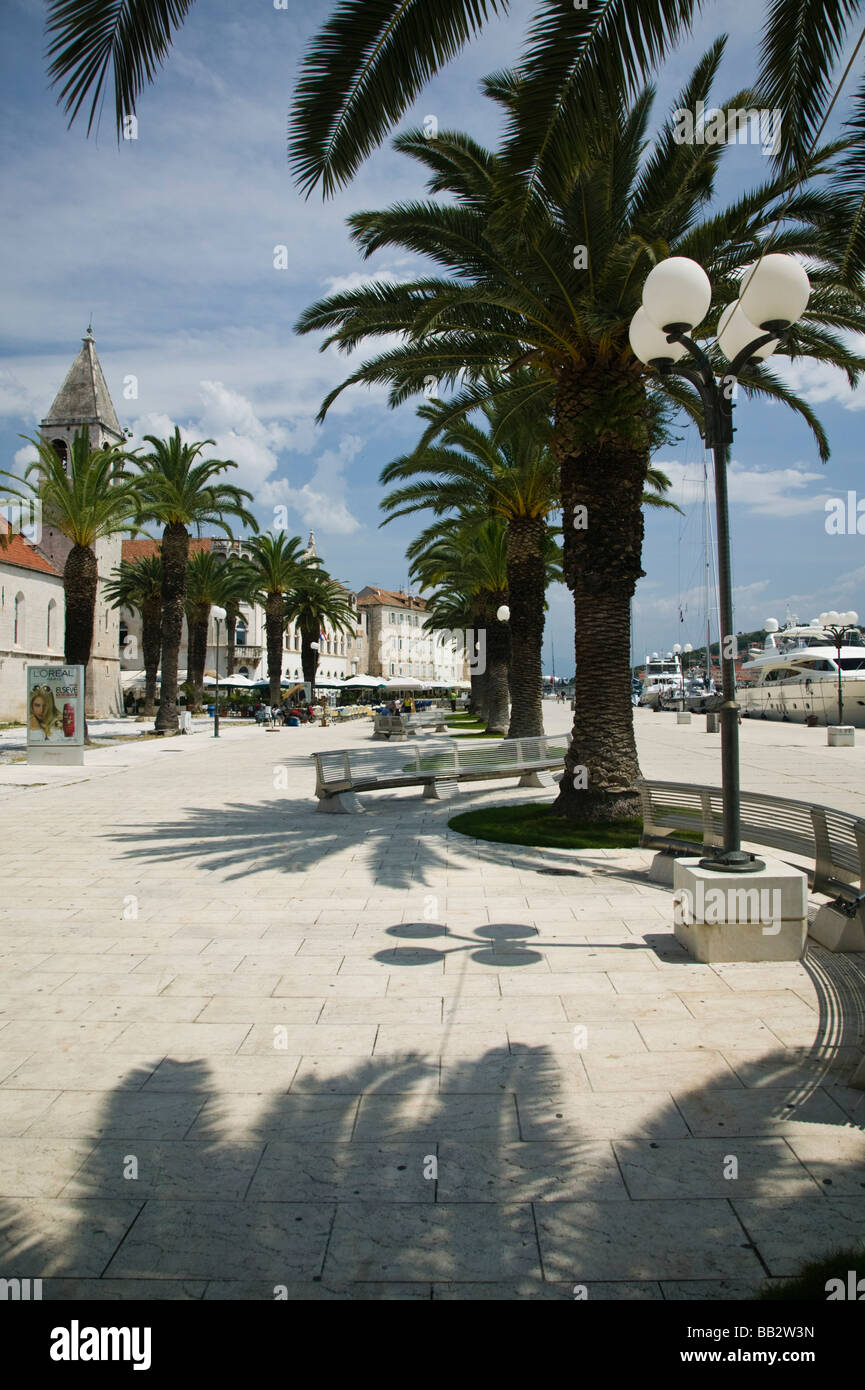 Croatia, Central Dalmatia, TROGIR. View of TROGIR waterfront Stock ...