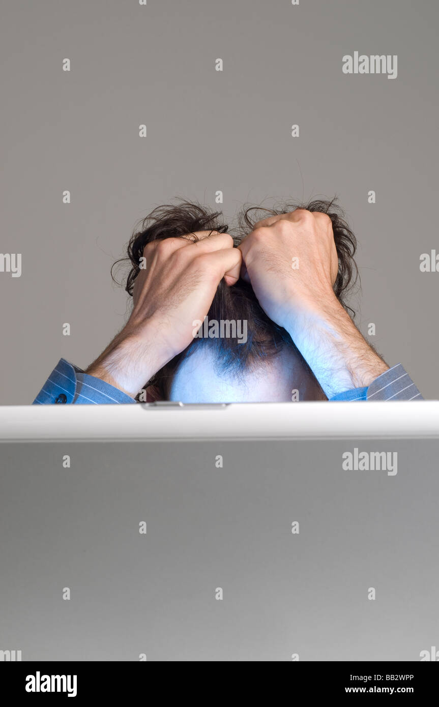 Pulling hair out computer hi-res stock photography and images - Alamy