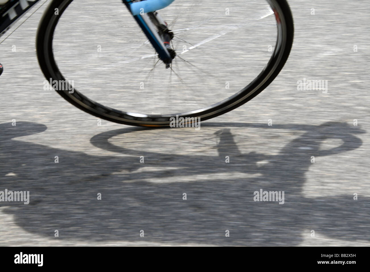 professional bike rider in road street race in city town Stock Photo ...