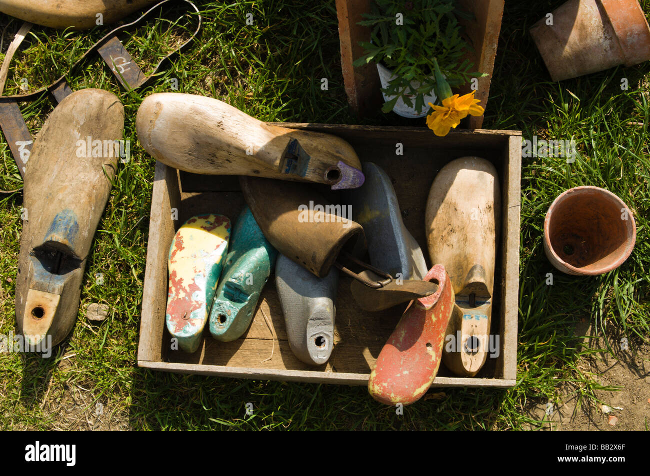 Wooden shoe forms Stock Photo - Alamy