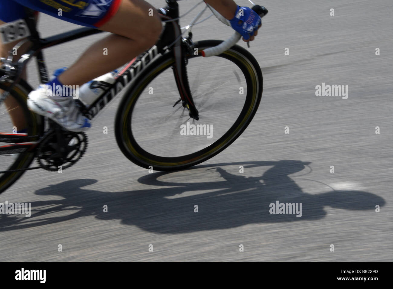 professional bike rider in road street race in city town Stock Photo ...