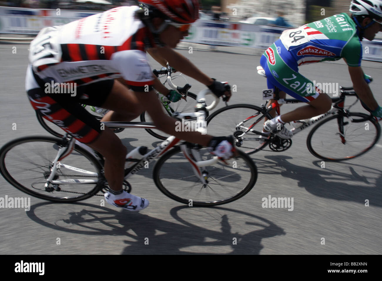 professional bike riders in road street race in city town Stock Photo ...