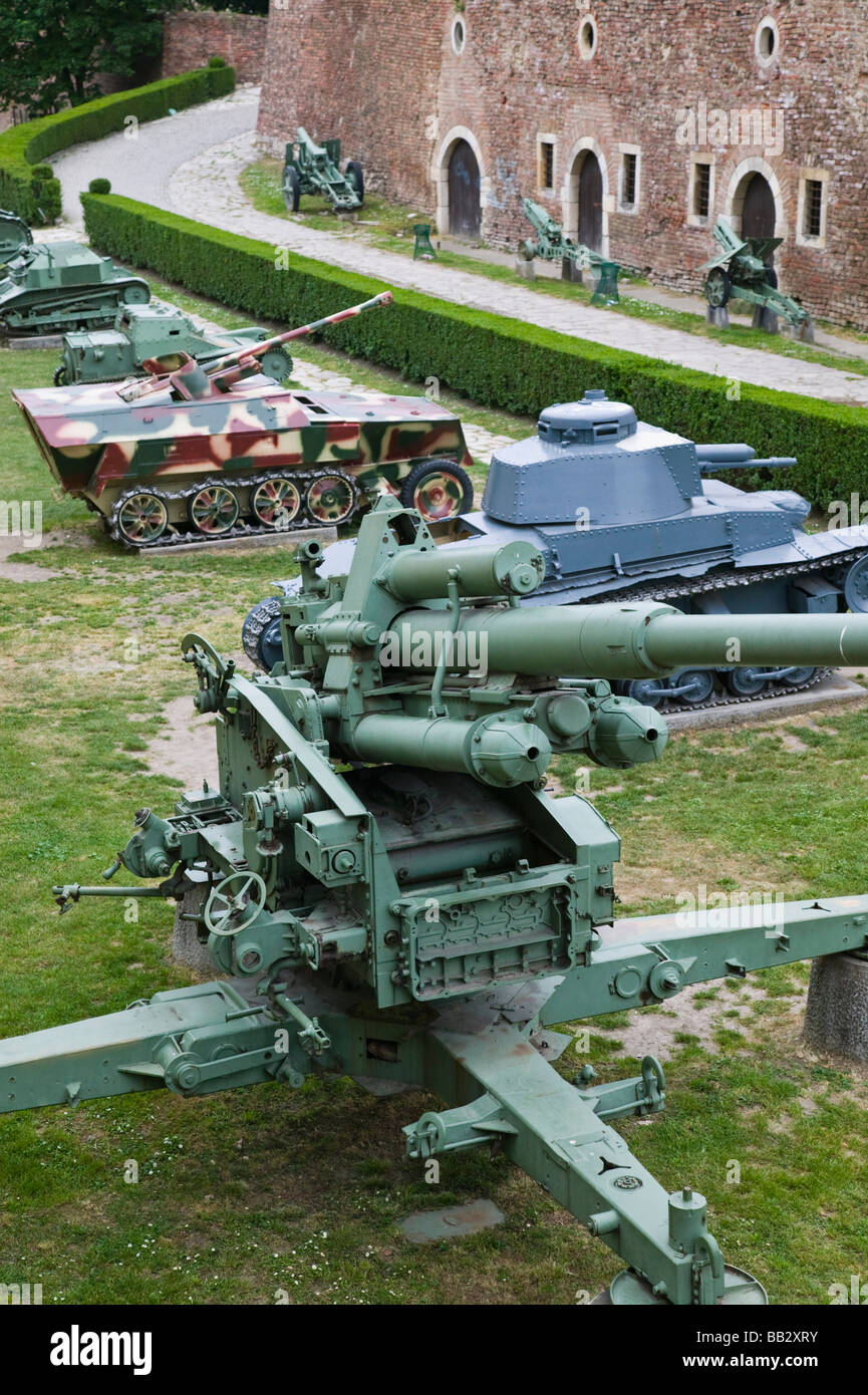 SERBIA, Belgrade. Kalemegdan Castle- Tank display outside military ...