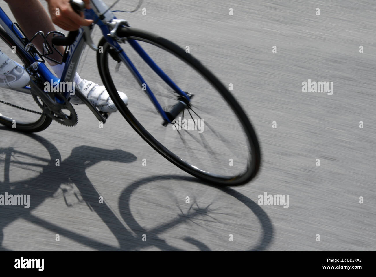 professional bike rider in road street race in city town Stock Photo ...