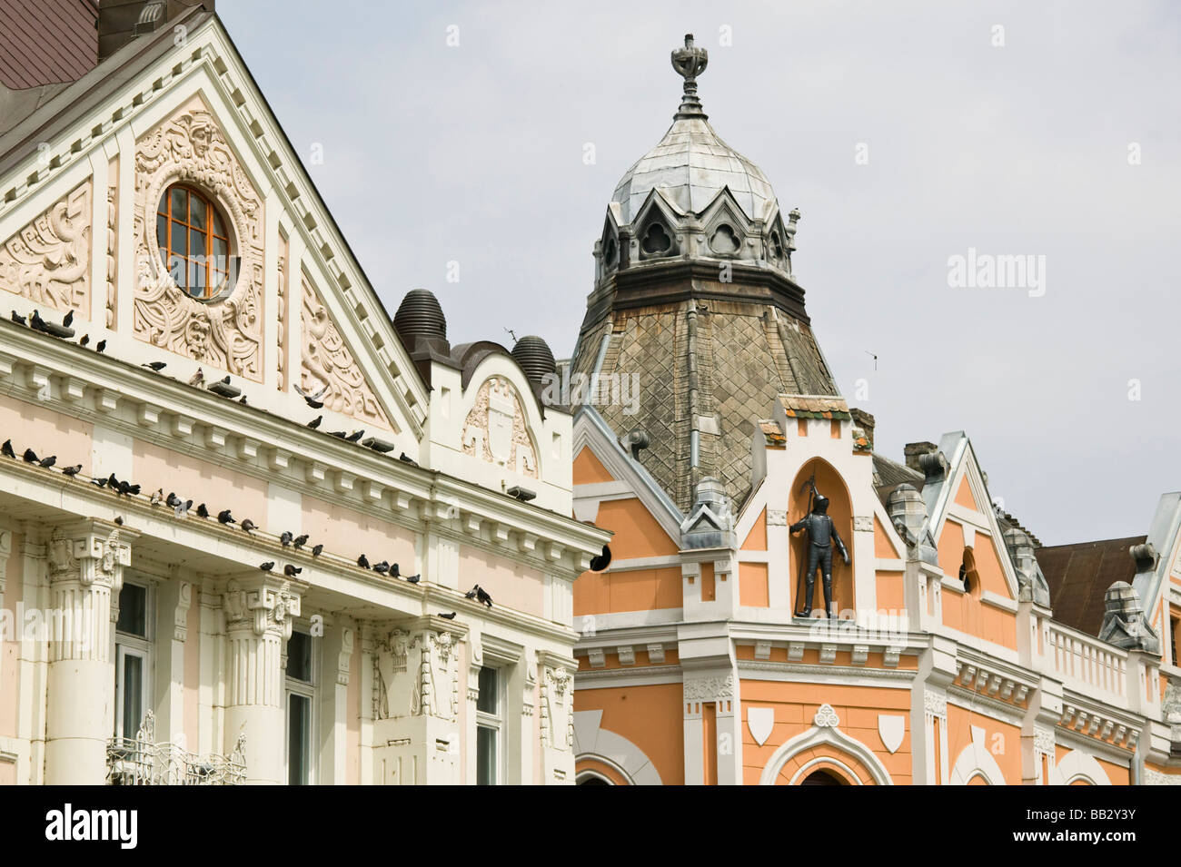 SERBIA, Vojvodina Region, Novi Sad. Buildings on Trg Slobode Square ...