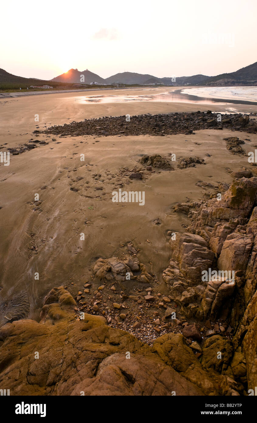 China, Zhoushan Prefecture, Shengsi Islands, Sijiao Island. Beach, mountains, rocks Stock Photo ...