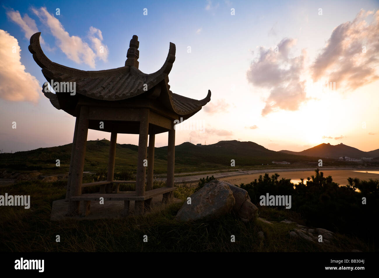 China, Zhoushan Prefecture, Shengsi Islands, Sijiao Island, sunset ...