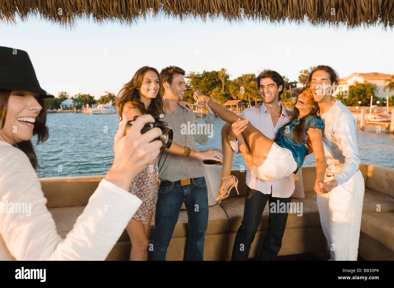 Friends having fun on vacation Stock Photo - Alamy