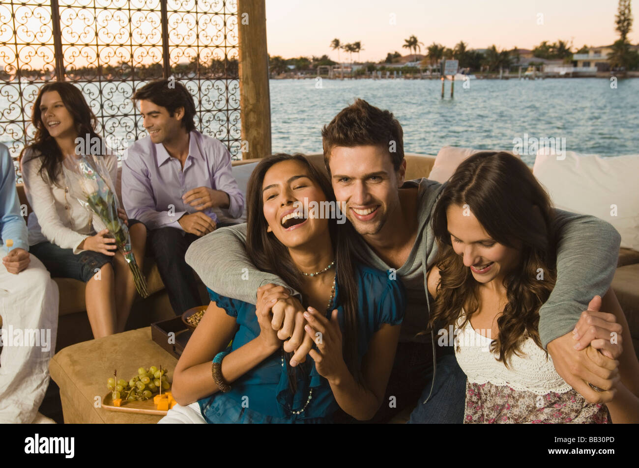 Friends having fun on vacation Stock Photo - Alamy