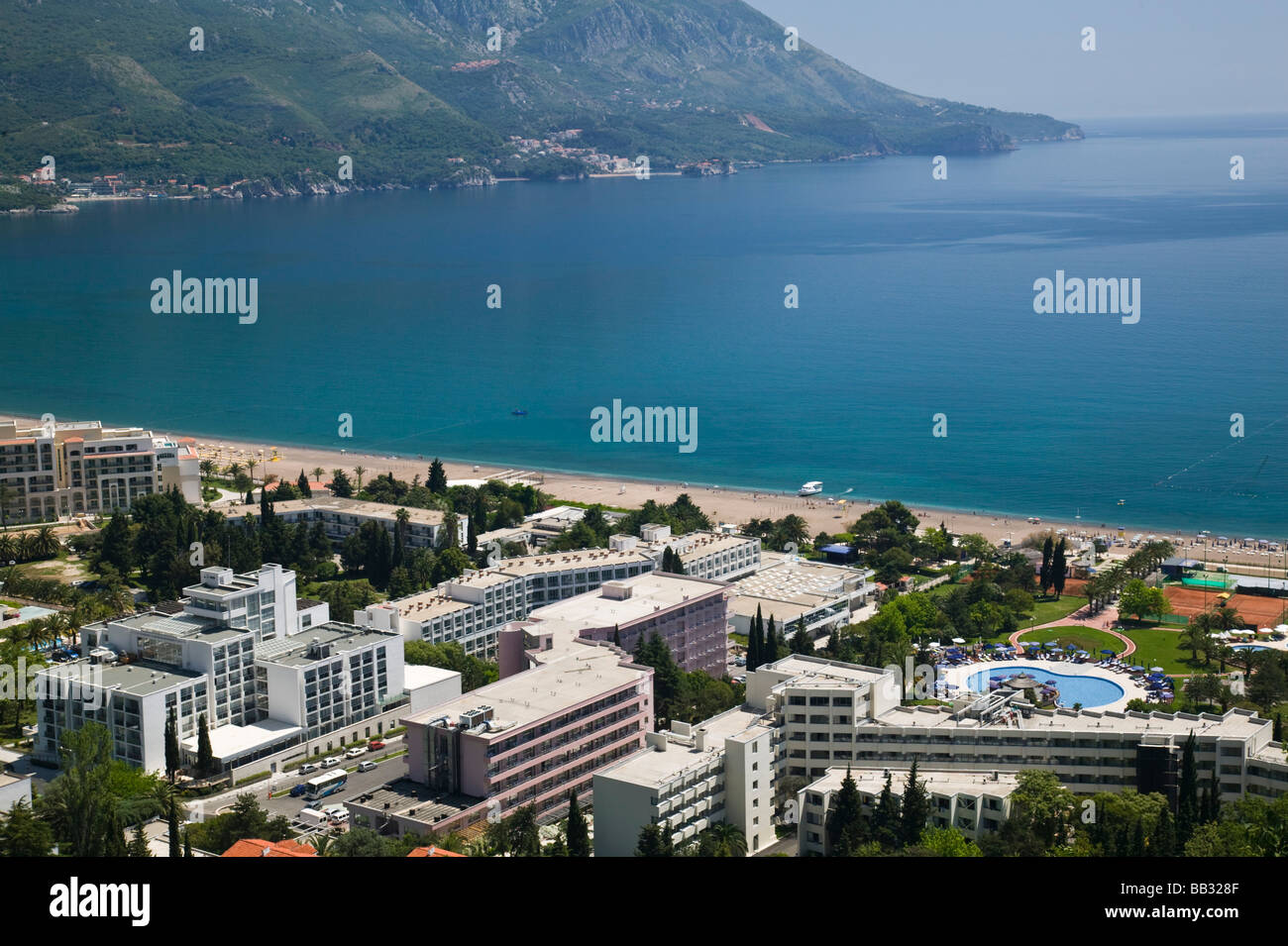 Montenegro, Becici. Becici Resort Hotels / Daytime Stock Photo - Alamy