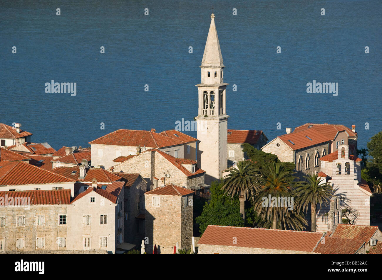 Montenegro, Budva. Aerial View of Budva Old Town / Stari Grad - Daytime ...