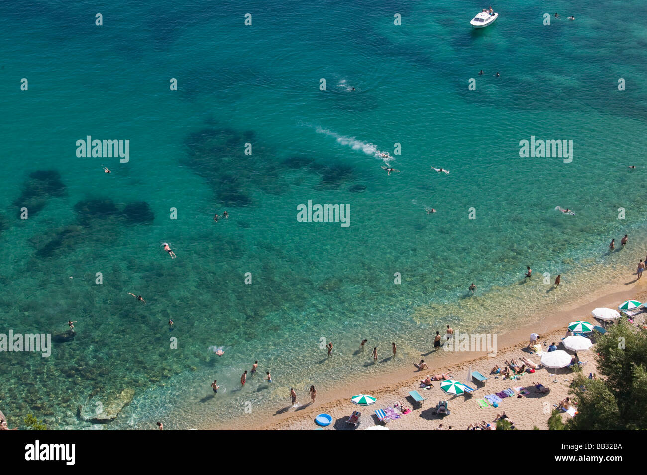 Montenegro, Budva. Aerial View of Mogren Beach Stock Photo - Alamy
