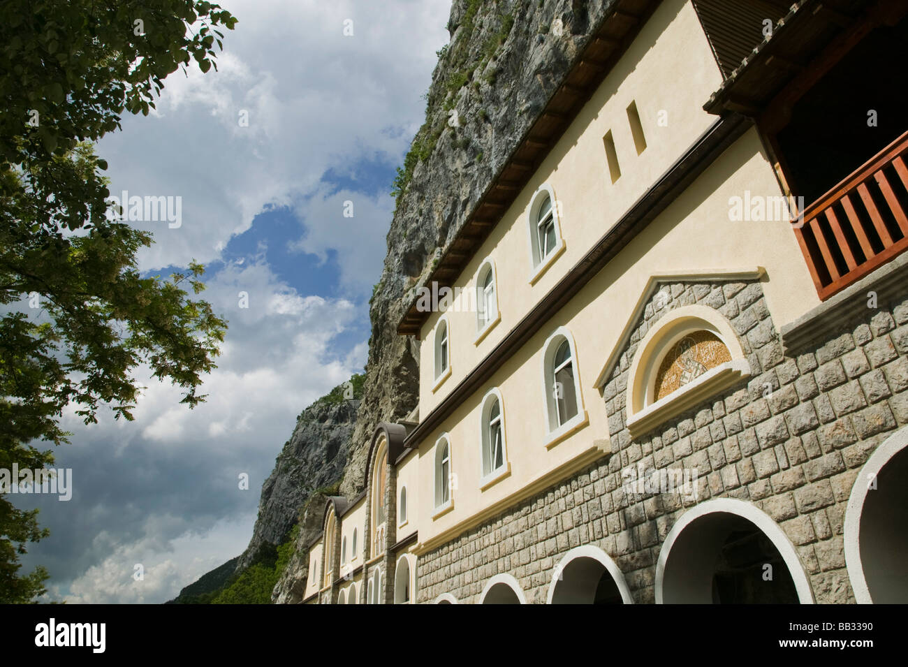 Montenegro, Ostrog Monastery Area. Ostrog Monastery (b.1665) built into ...