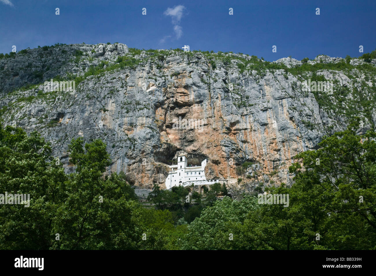 Montenegro, Ostrog Monastery Area. Ostrog Monastery (b.1665) built into ...