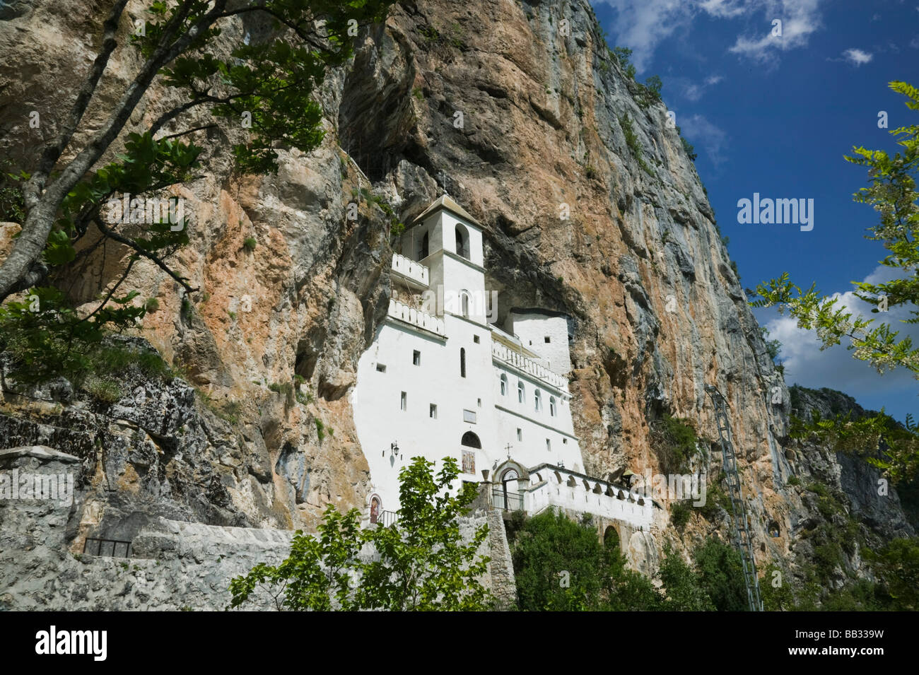 Montenegro, Ostrog Monastery Area. Ostrog Monastery (b.1665) built into ...