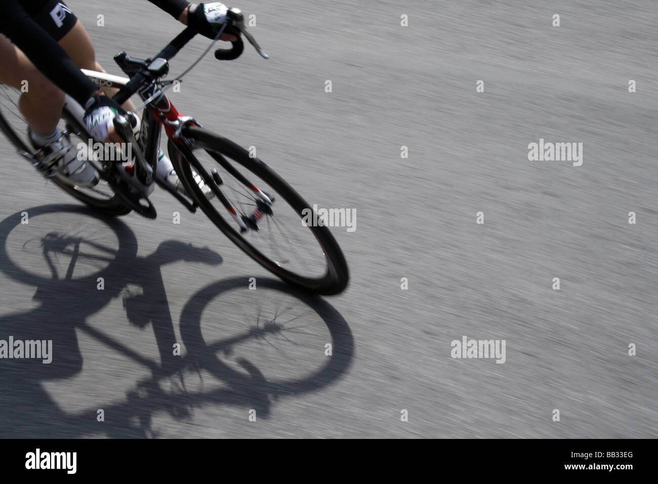 professional bike rider in road street race in city town Stock Photo ...