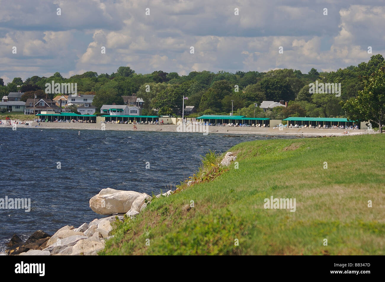 North America, USA, Connecticut, Groton. Eastern Point Beach viewed ...