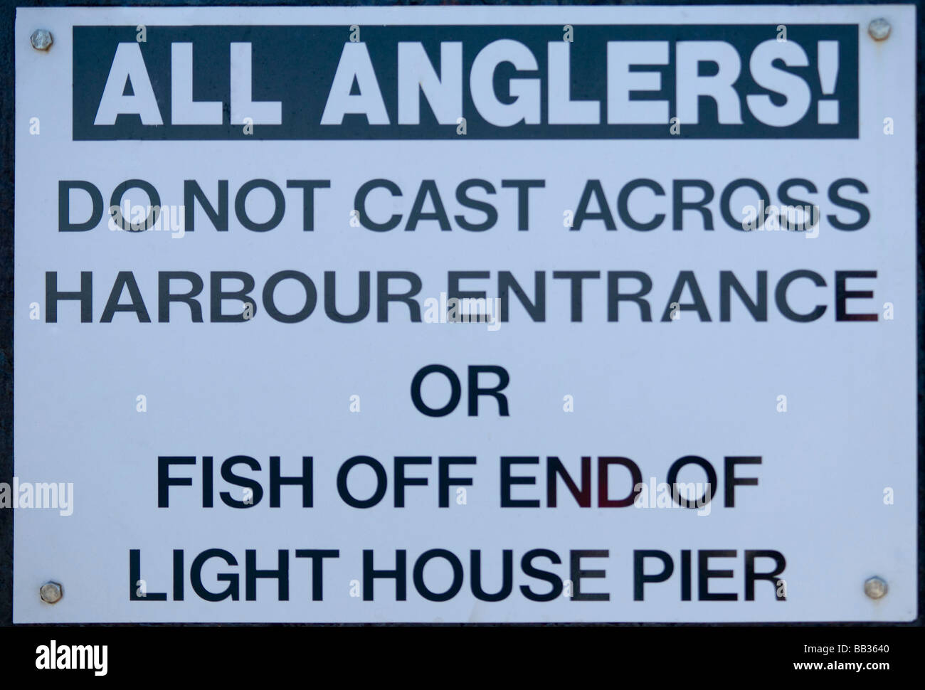 fishermans warning sign Stock Photo - Alamy