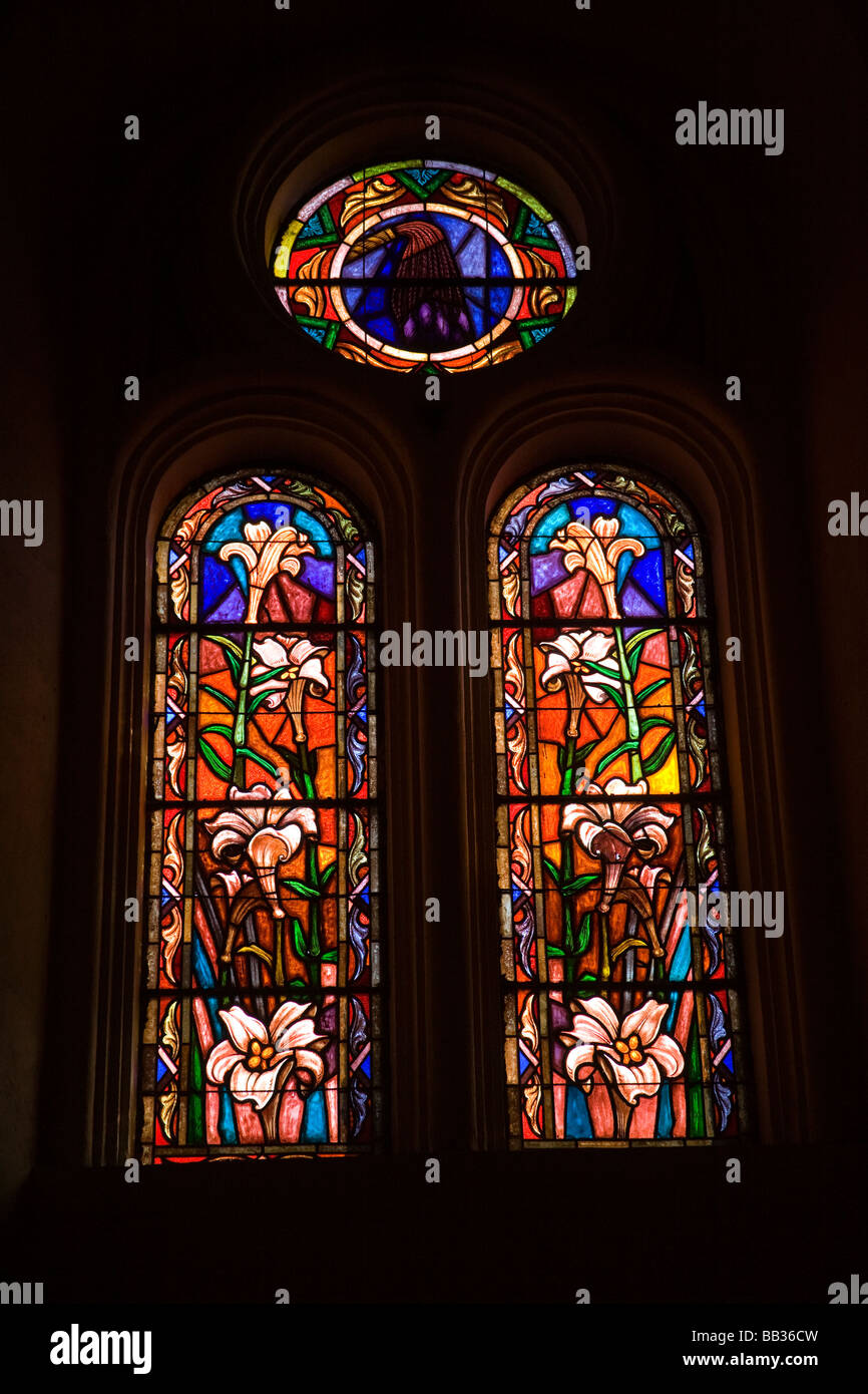 Stained glass window, Cathedral of Immaculate Conception, built 1885 ...