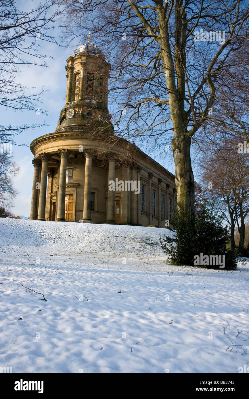 A winter scene, as snow covers the ground around the United Reformed ...
