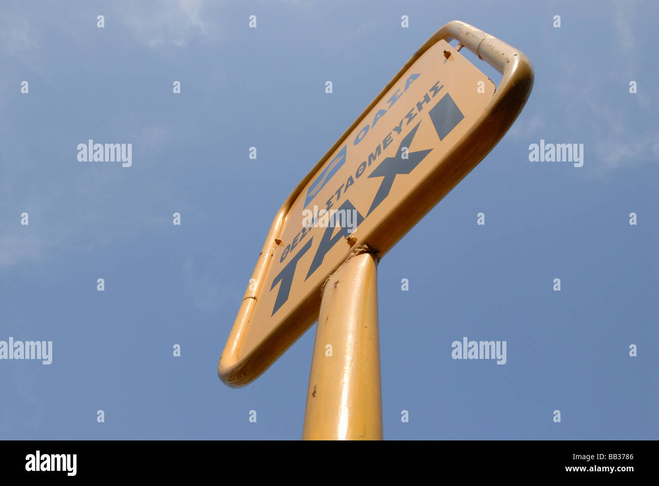 TAXI SIGN IN ATHENS Stock Photo - Alamy